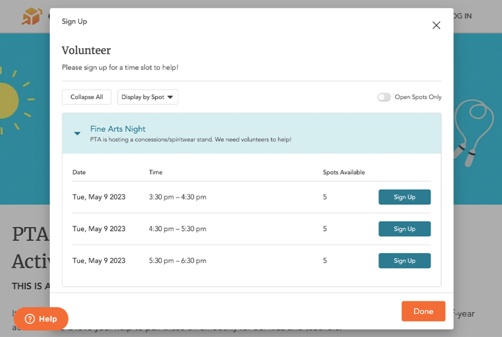 Sign up form examples you can use for your group- for FREE!