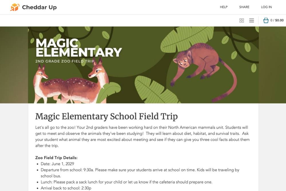 Field Trip Form Template Example