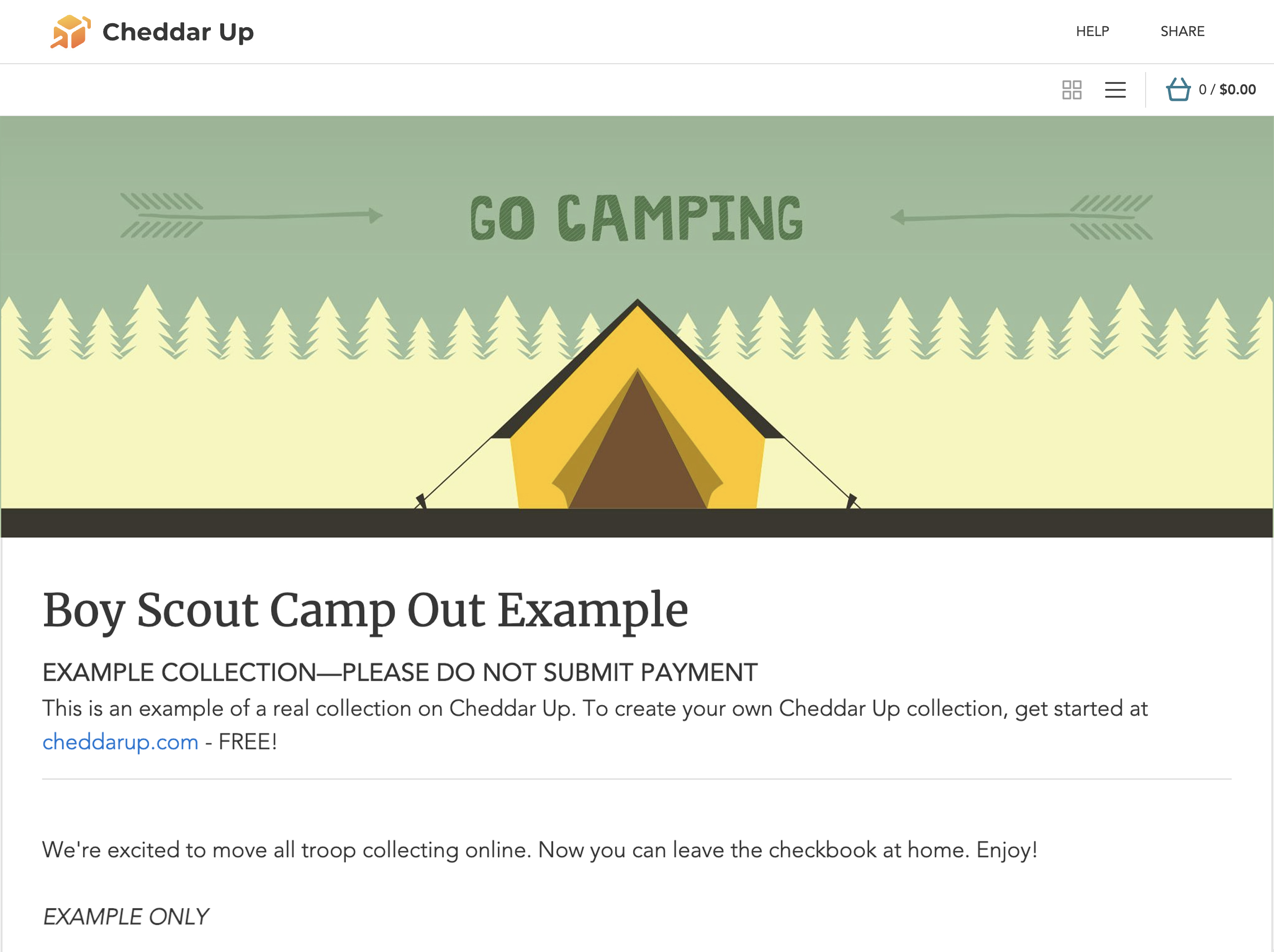 Easy Scout Payments with Cheddar Up